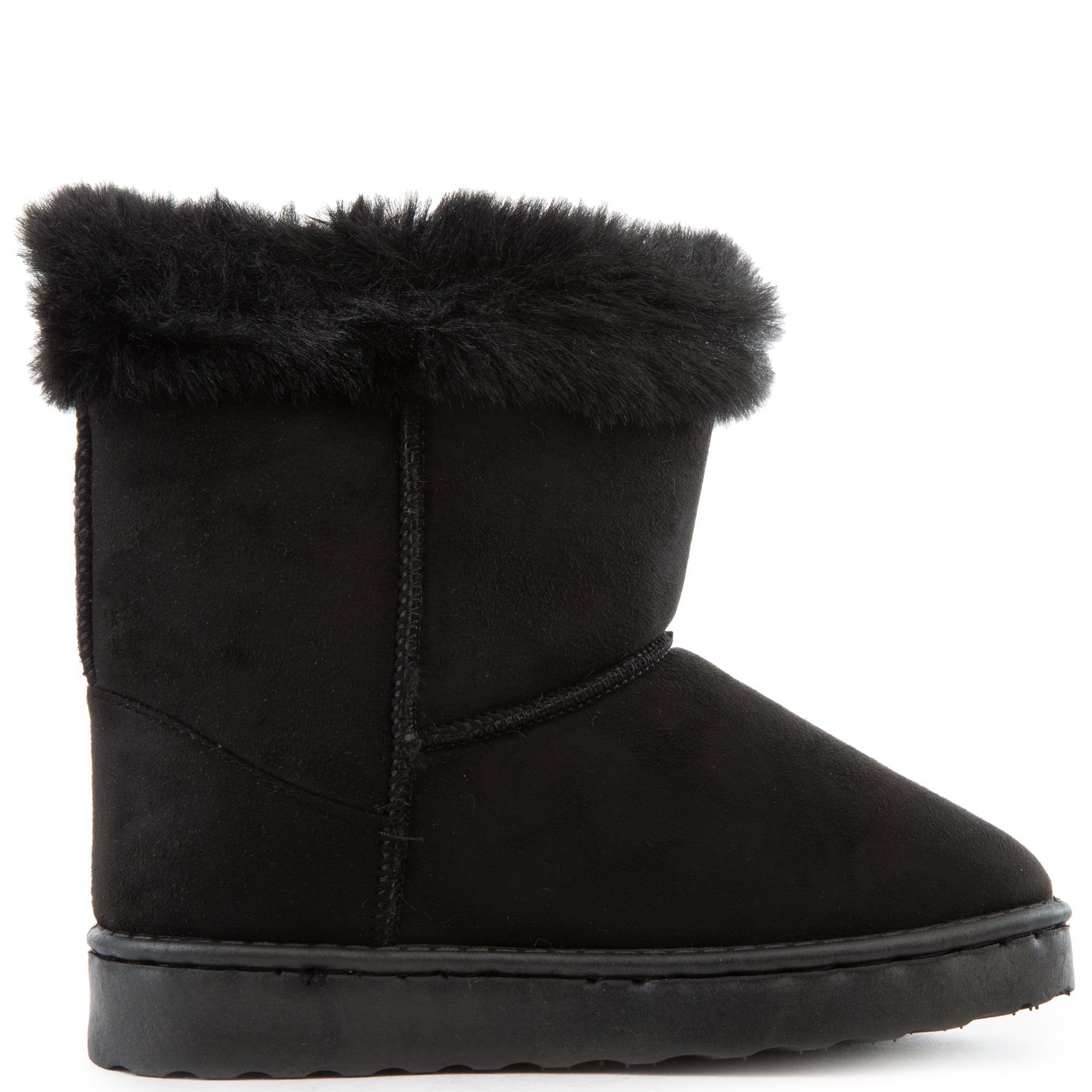 UNKNOWN (PS) Mid-Calf Fur Boots R001-1917K-BLK - Shiekh