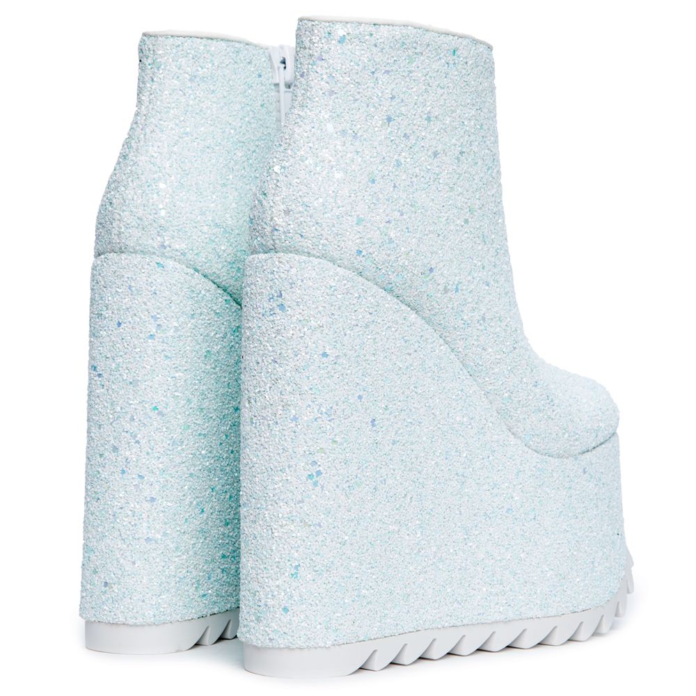 YRU Dimension Women's Platform Wedged Booties DIMENSION/WHITE - Shiekh