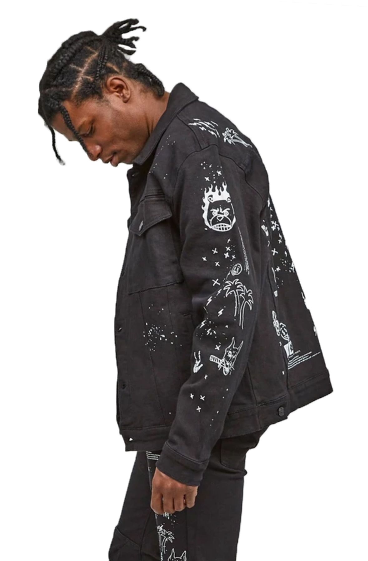 REASON Diane Graphic Scratch Denim Jacket A1-017 - Shiekh