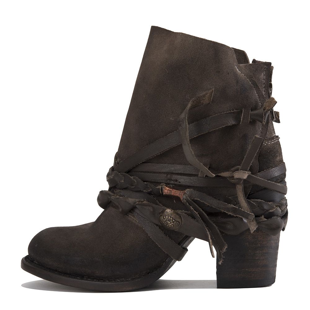 FREEBIRD BY STEVEN : Cairo Heel Booties FB-CAIRO GREY - Shiekh