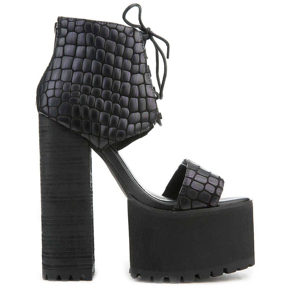 JC DOSSIER Venice Platform High Heels VENICE/BLACK - Shiekh