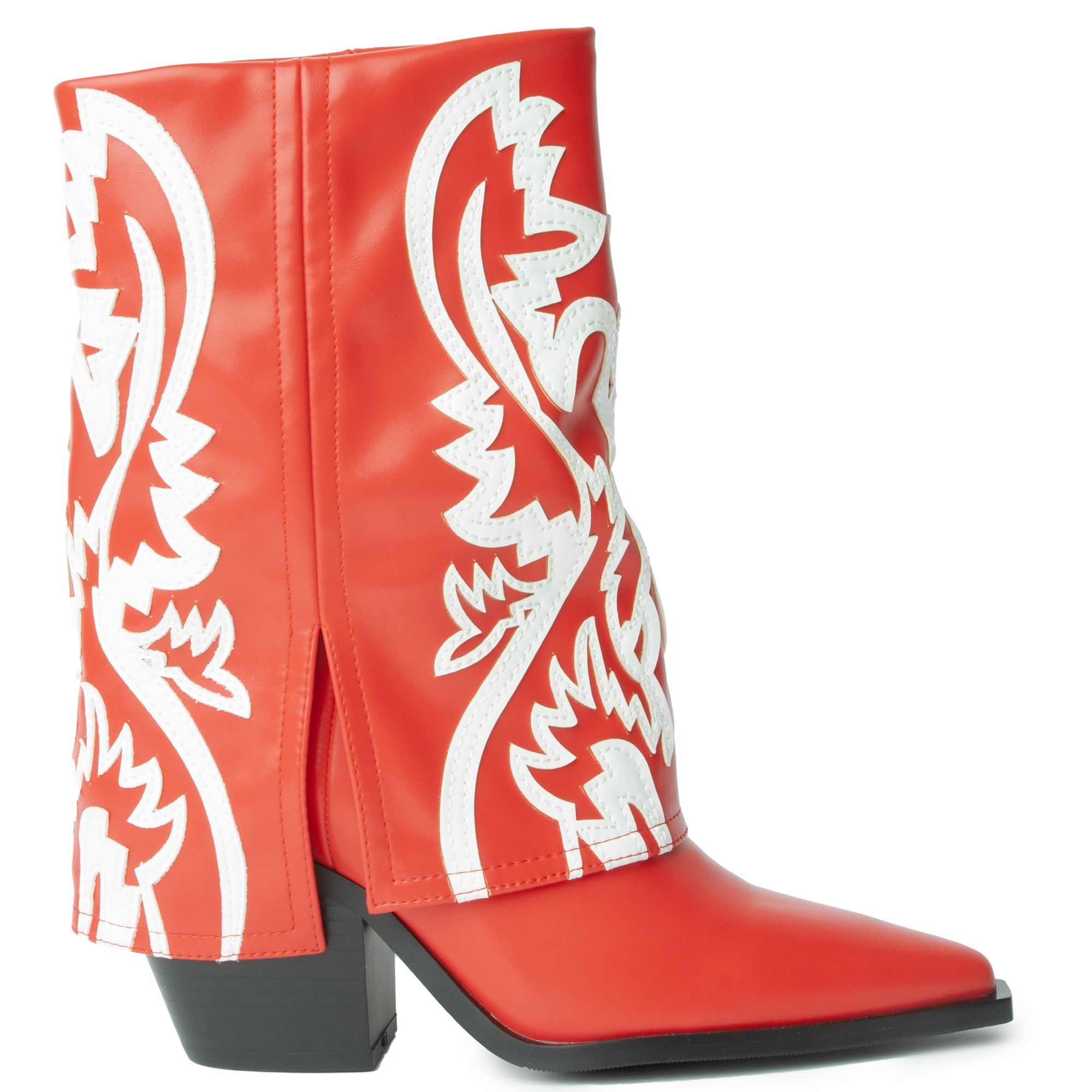 AZALEA WANG Esperanza Western Drape Boot ESPERANZA-RED - Shiekh