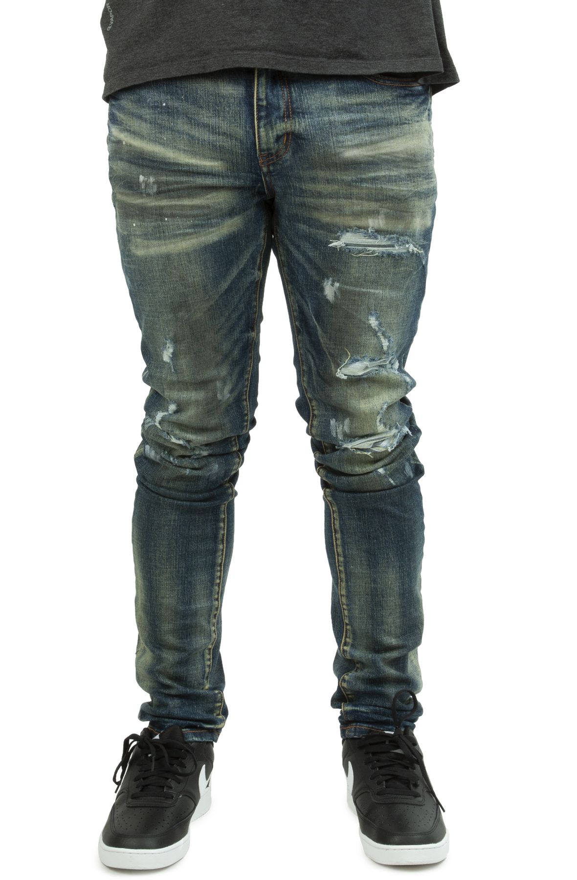 FOREIGN LOCALS Rips And Repair Jeans FL-22006 - Shiekh
