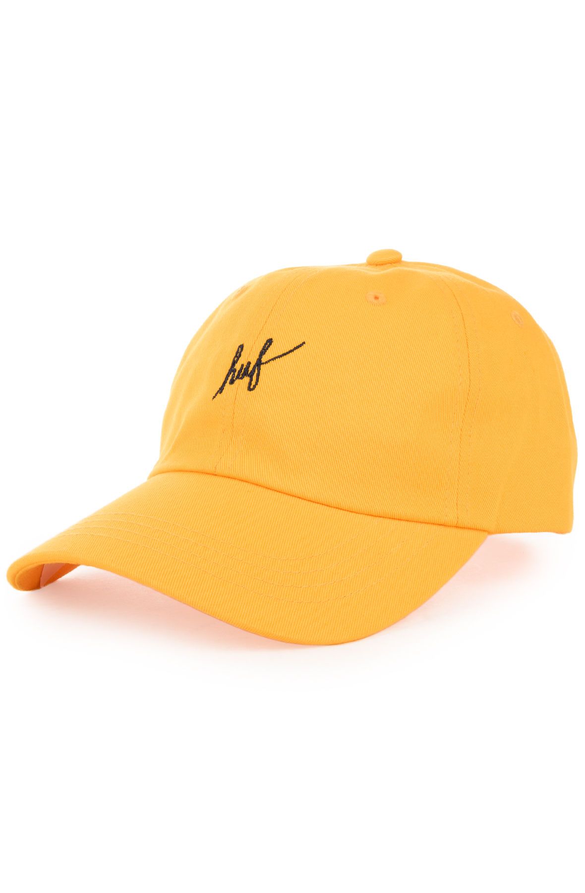 HUF The Script Logo Dad Hat in HT64031-GLD - Shiekh