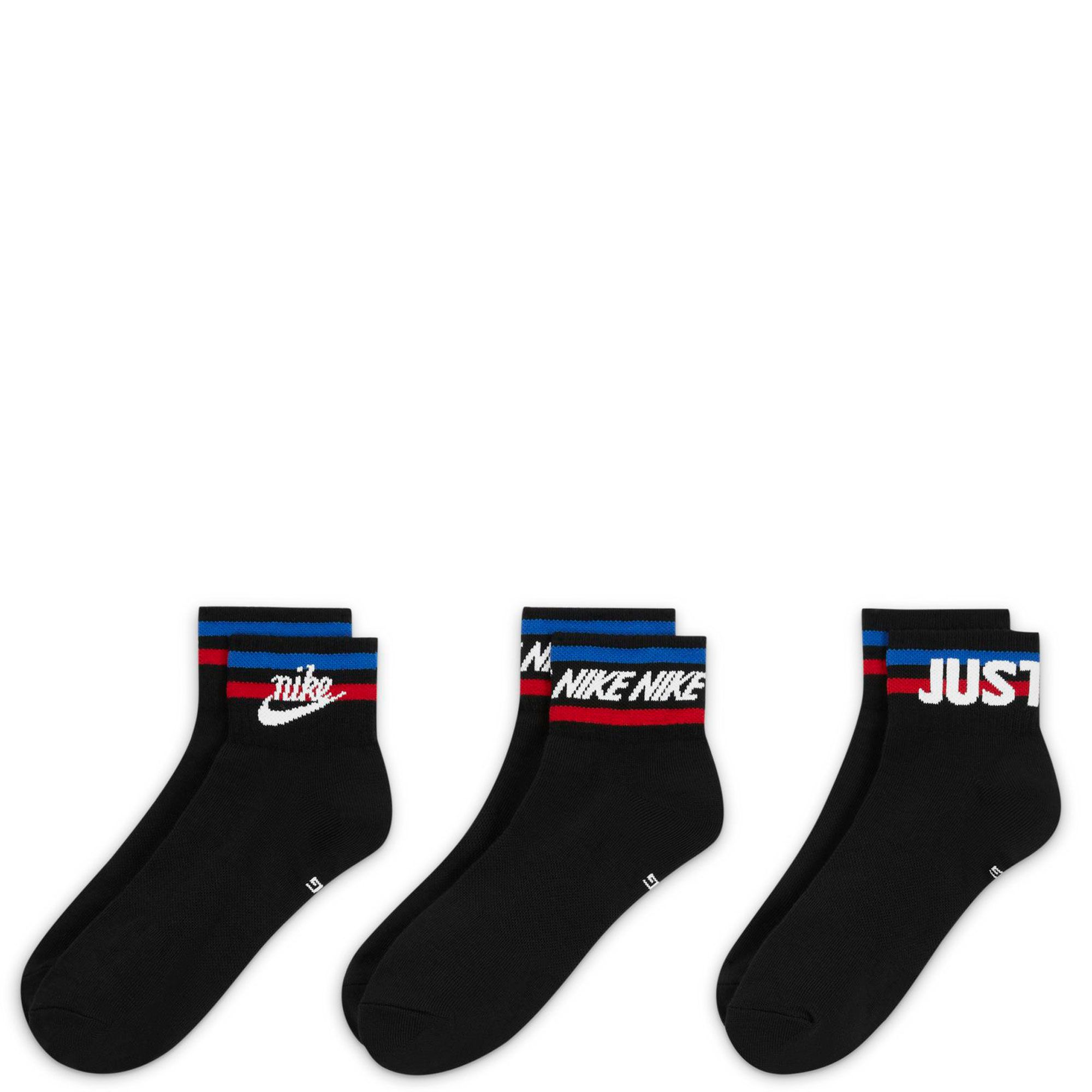 NIKE Everyday Essential Ankle Socks (3 Pairs) DX5080 010 - Shiekh