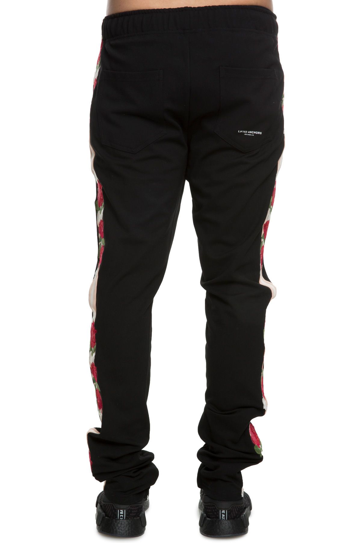 LIFTED ANCHORS The Bowie Floral Rose Track Pants in LACH1-11BLK - Shiekh