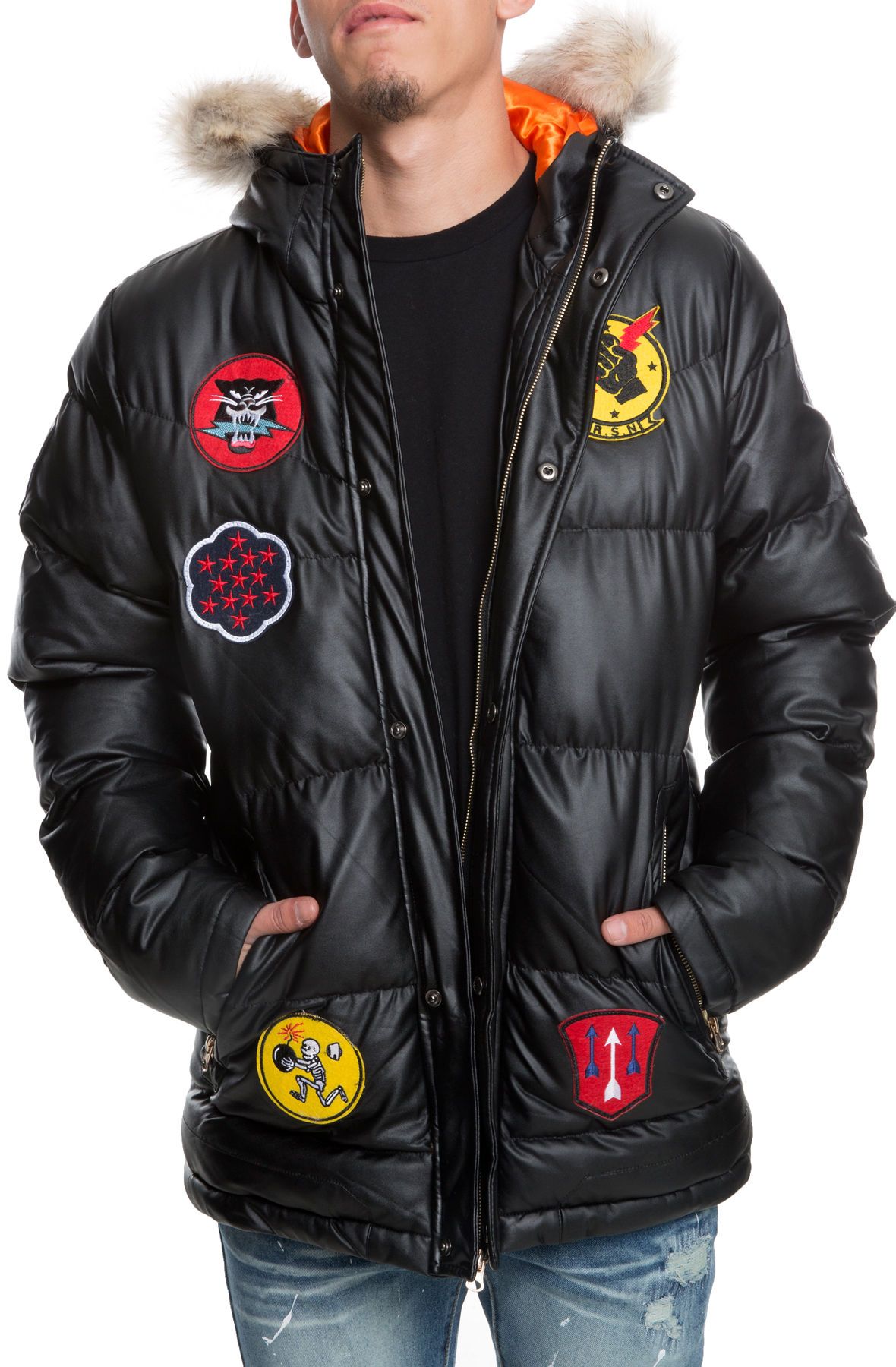 REASON The Combat Furr Puffer in H9-37-BLK - Shiekh