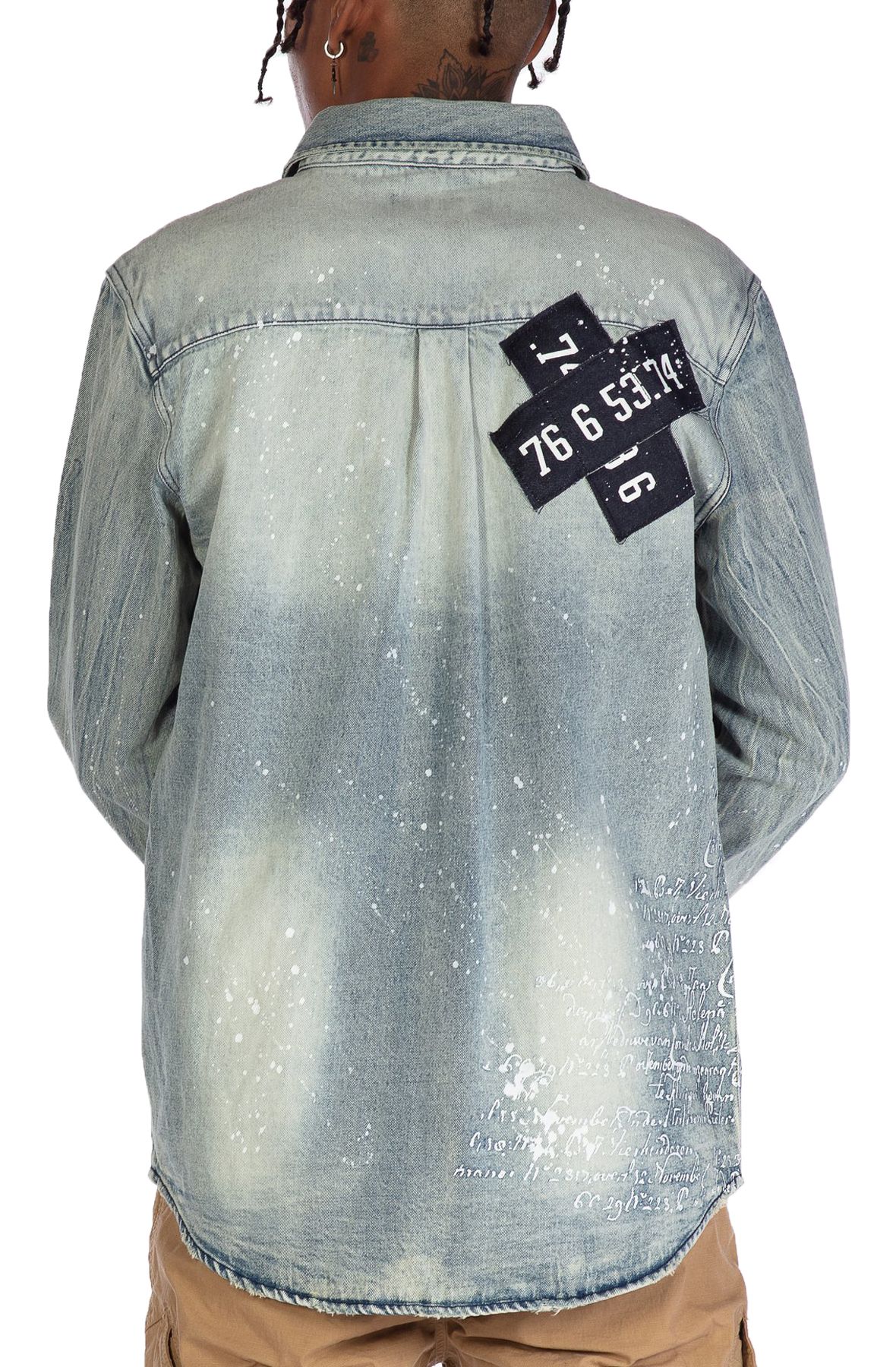 SMOKE RISE Giorgio Denim Shirt SH20770-CBLUE - Shiekh