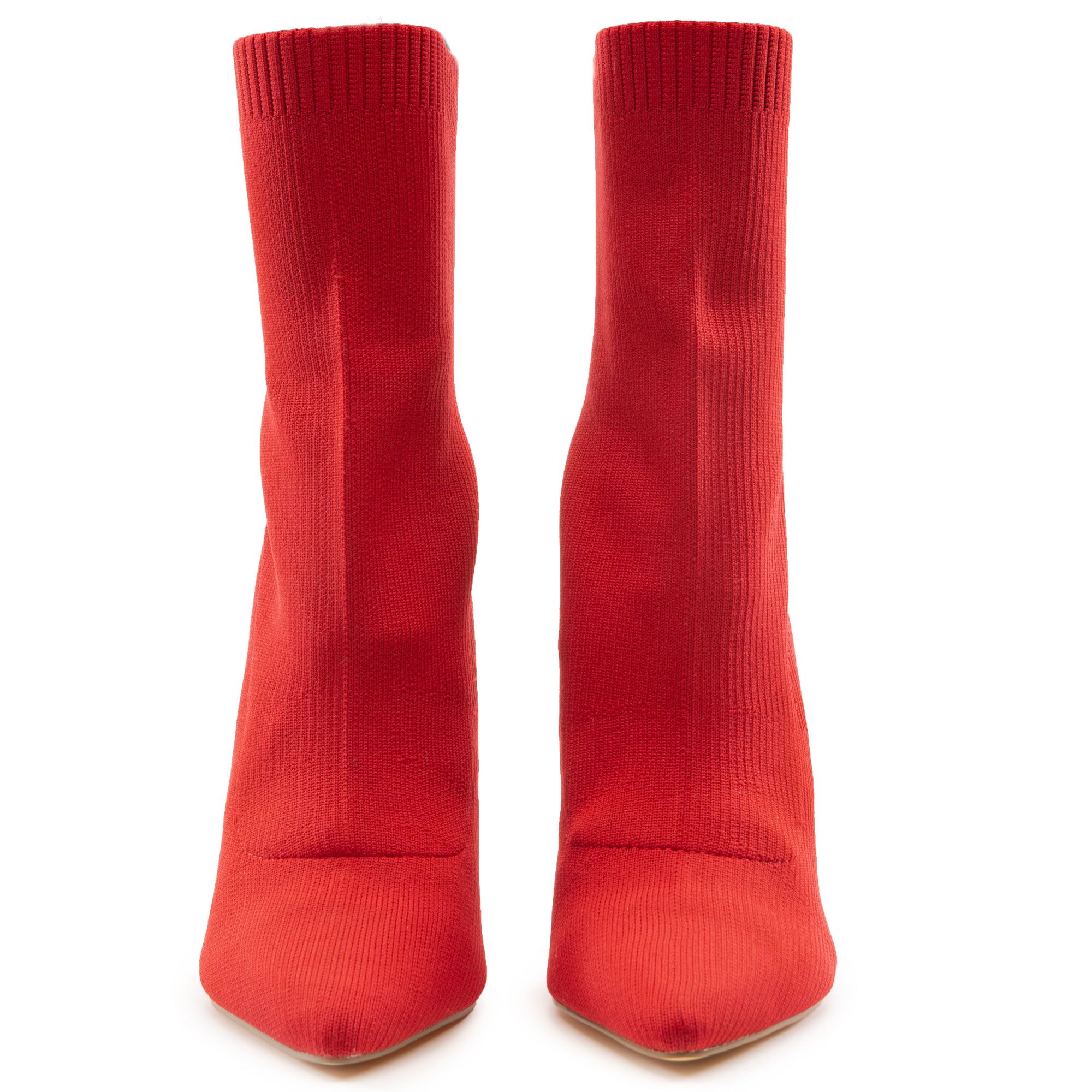 LILIANA Knitted Ankle Bootie FLASHY-1-RED - Shiekh