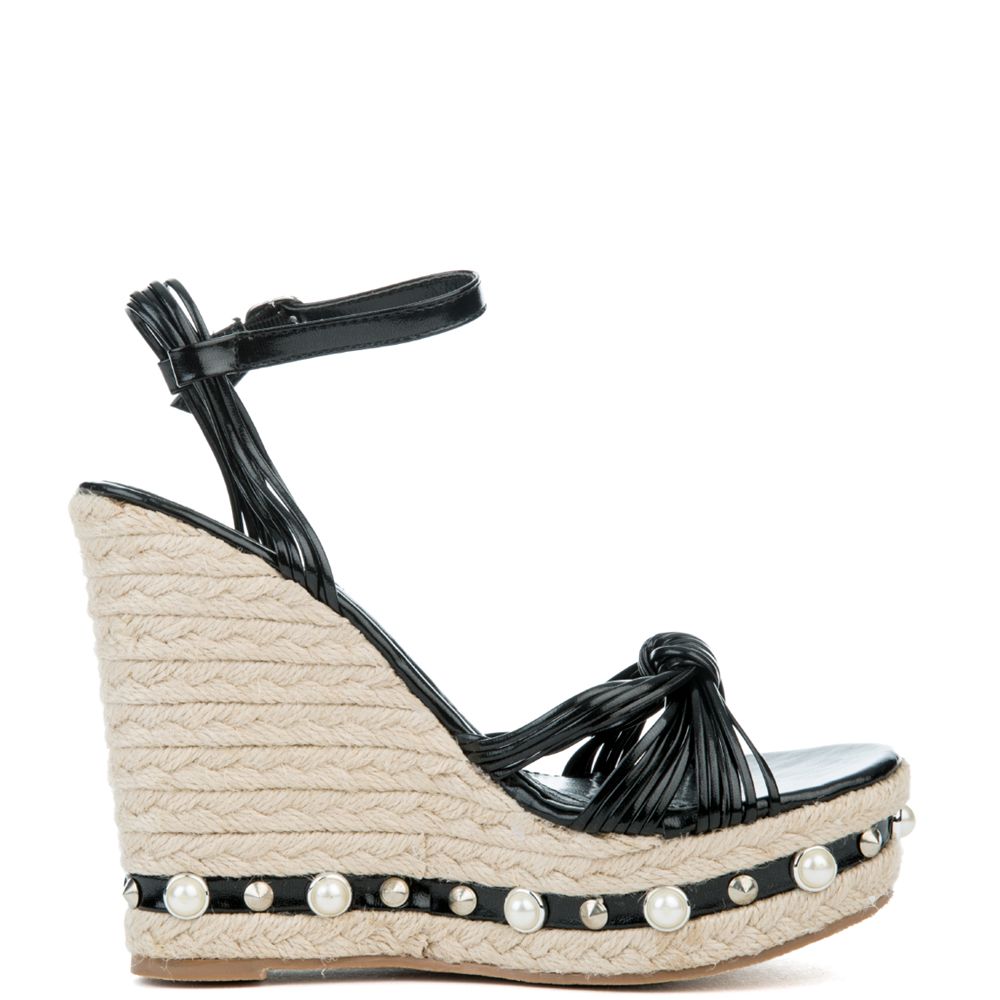 CAPE ROBBIN Mabel-1 Wedge MABEL-1/BLACK - Shiekh