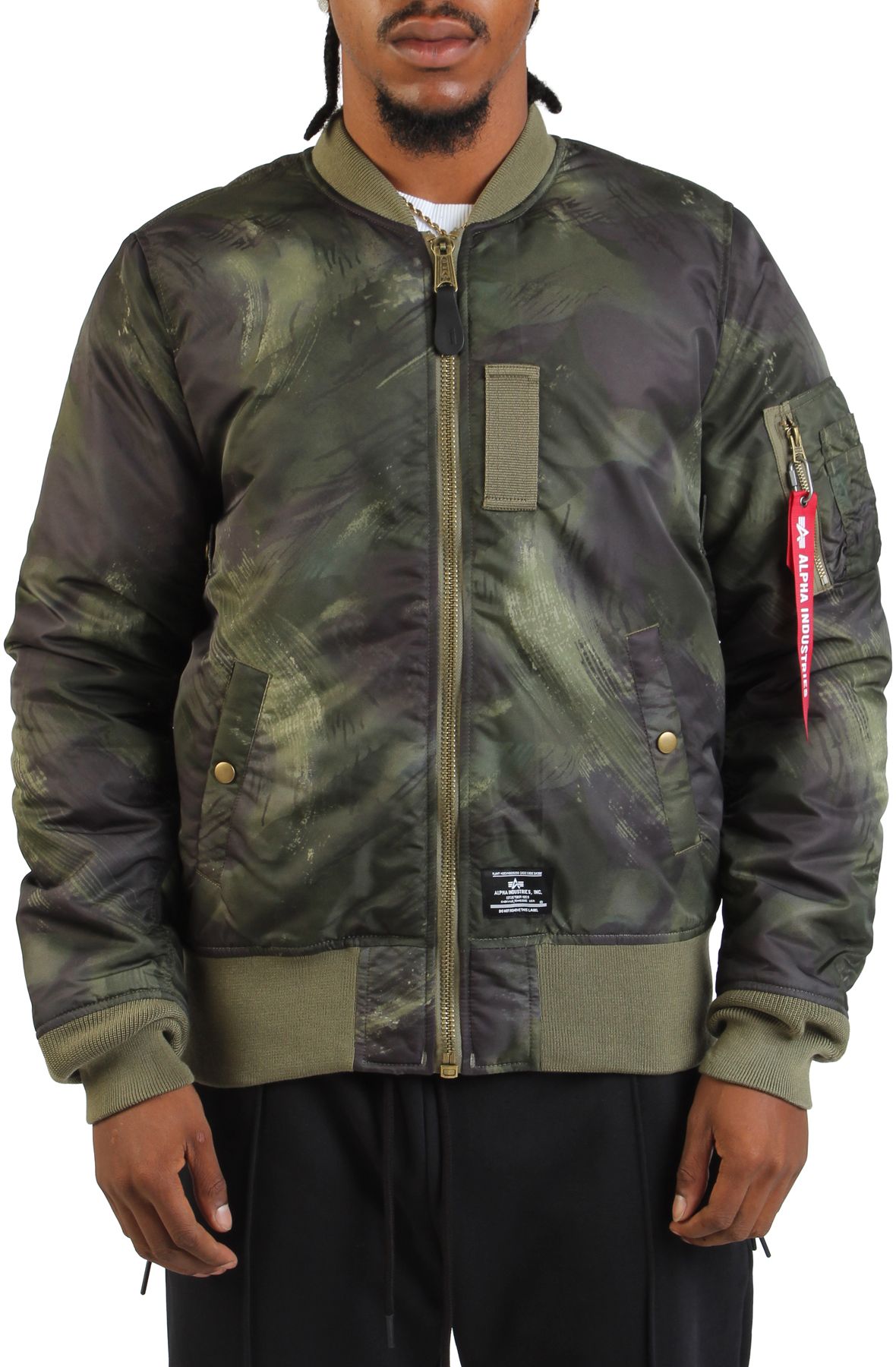 ALPHA MA-1 Mod Bomber Jacket MJM53504C1-OLV - Shiekh