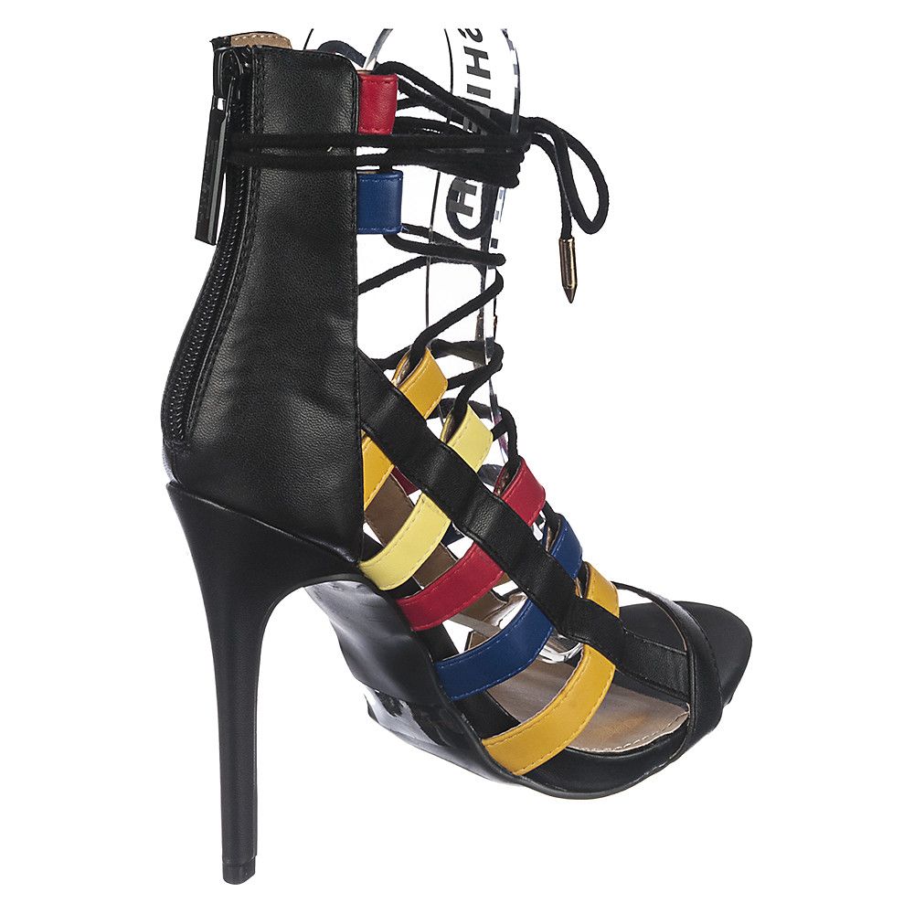 SHIEKH Free Bird Strappy Heel FREE BIRD/BLK - Shiekh