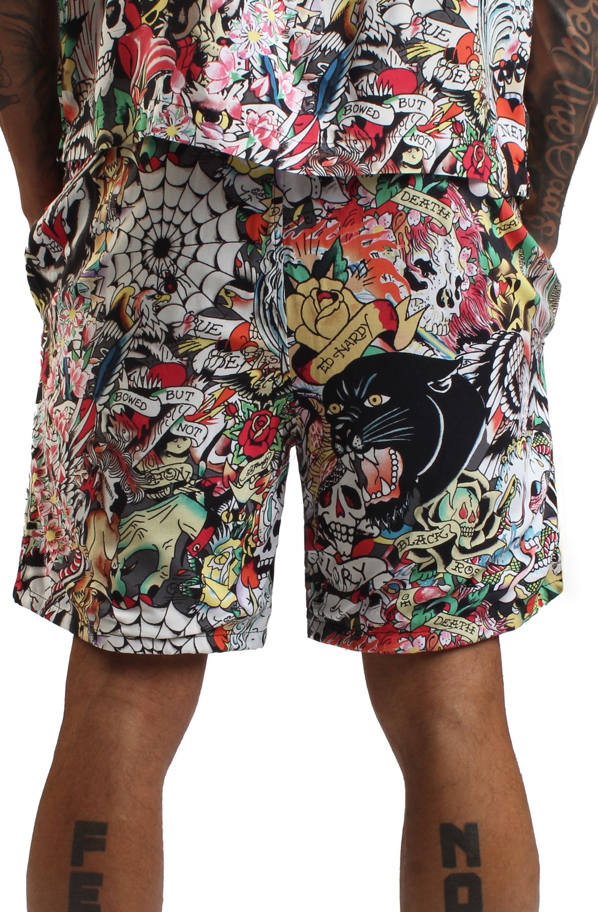 ED HARDY Tattoo Collage Short EHBAO8002-5 - Shiekh