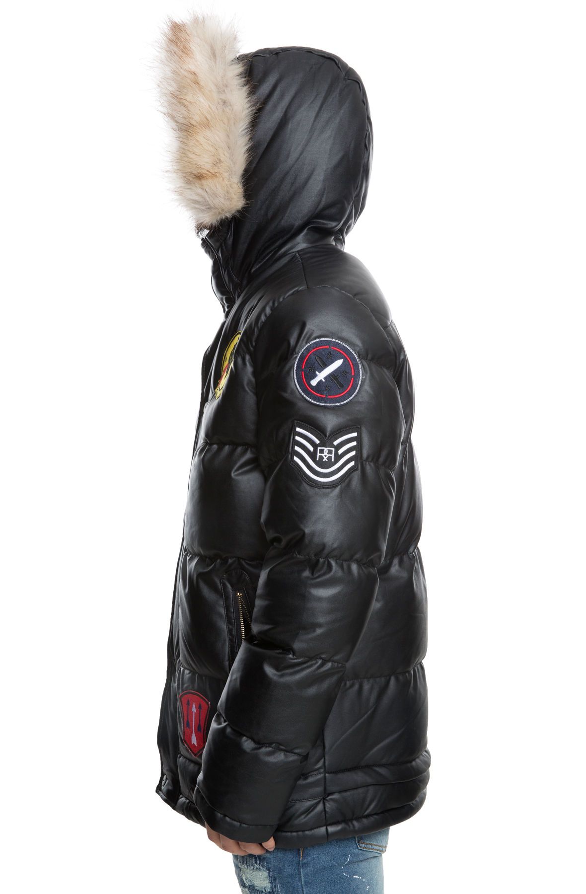 REASON The Combat Furr Puffer in H9-37-BLK - Shiekh