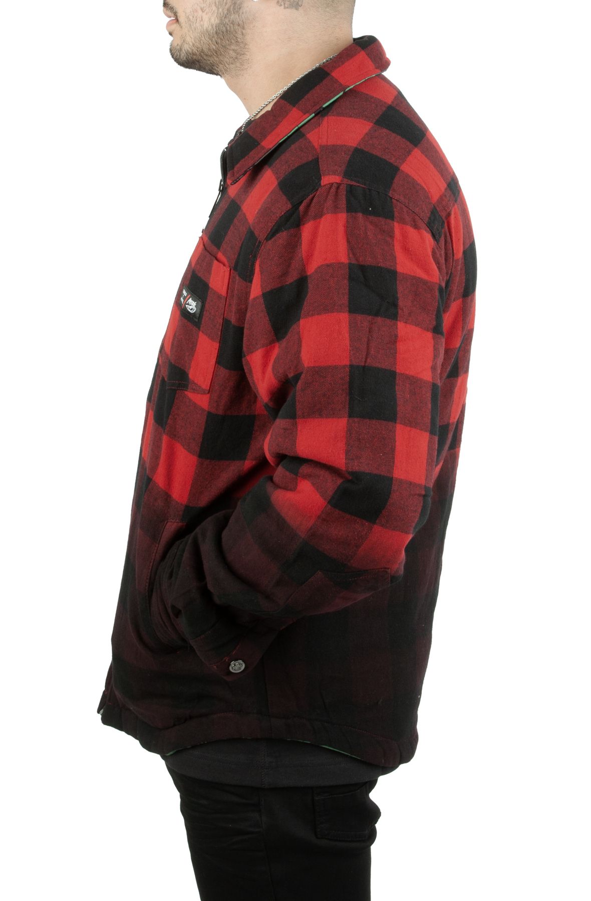 TANGO HOTEL ABSTRK Reversible Flannel Shirt Jacket THB2191KT-RED - Shiekh