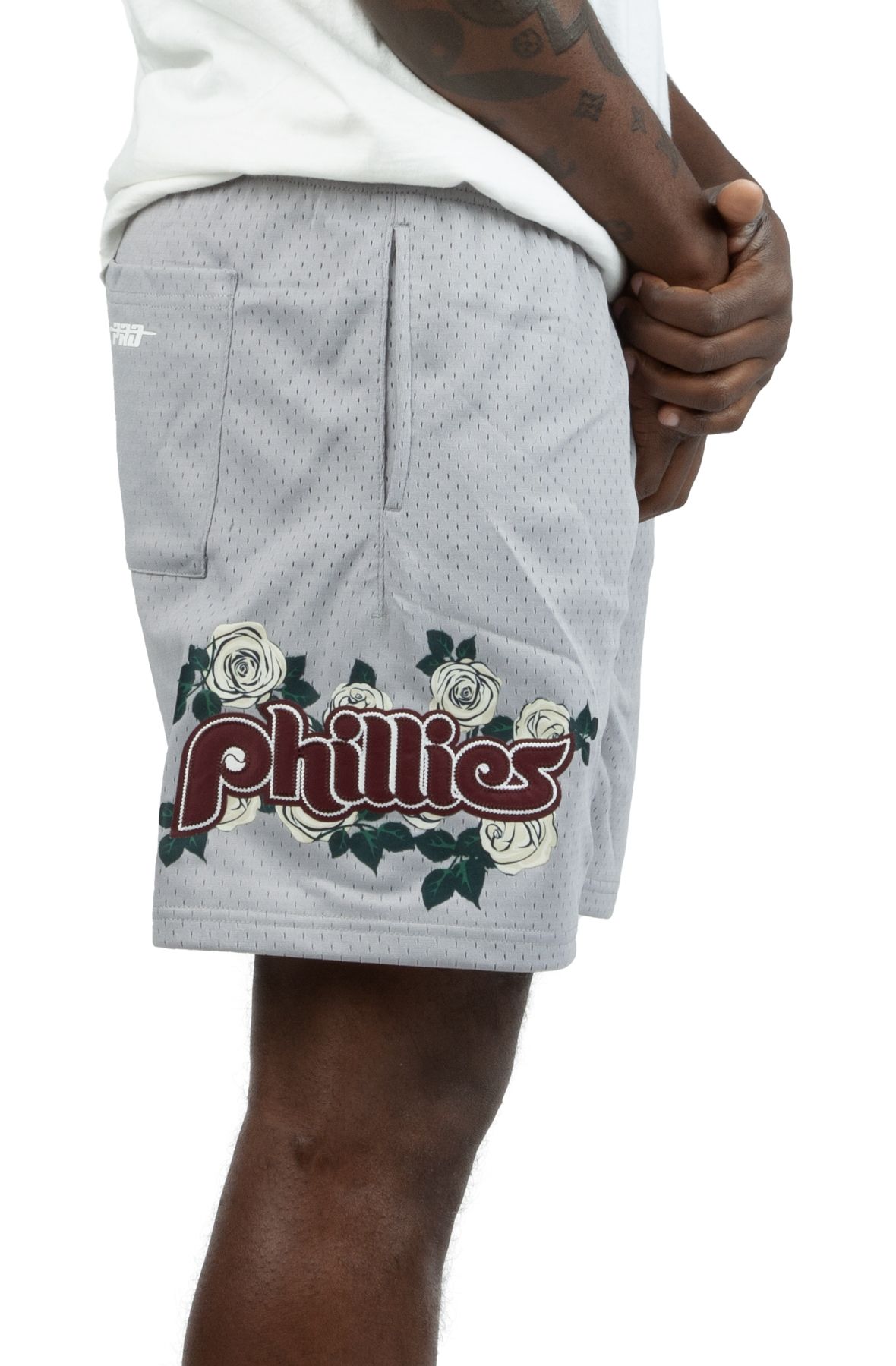 PRO STANDARD Phillies Roses Mesh Shorts LPH335642-GRY - Shiekh