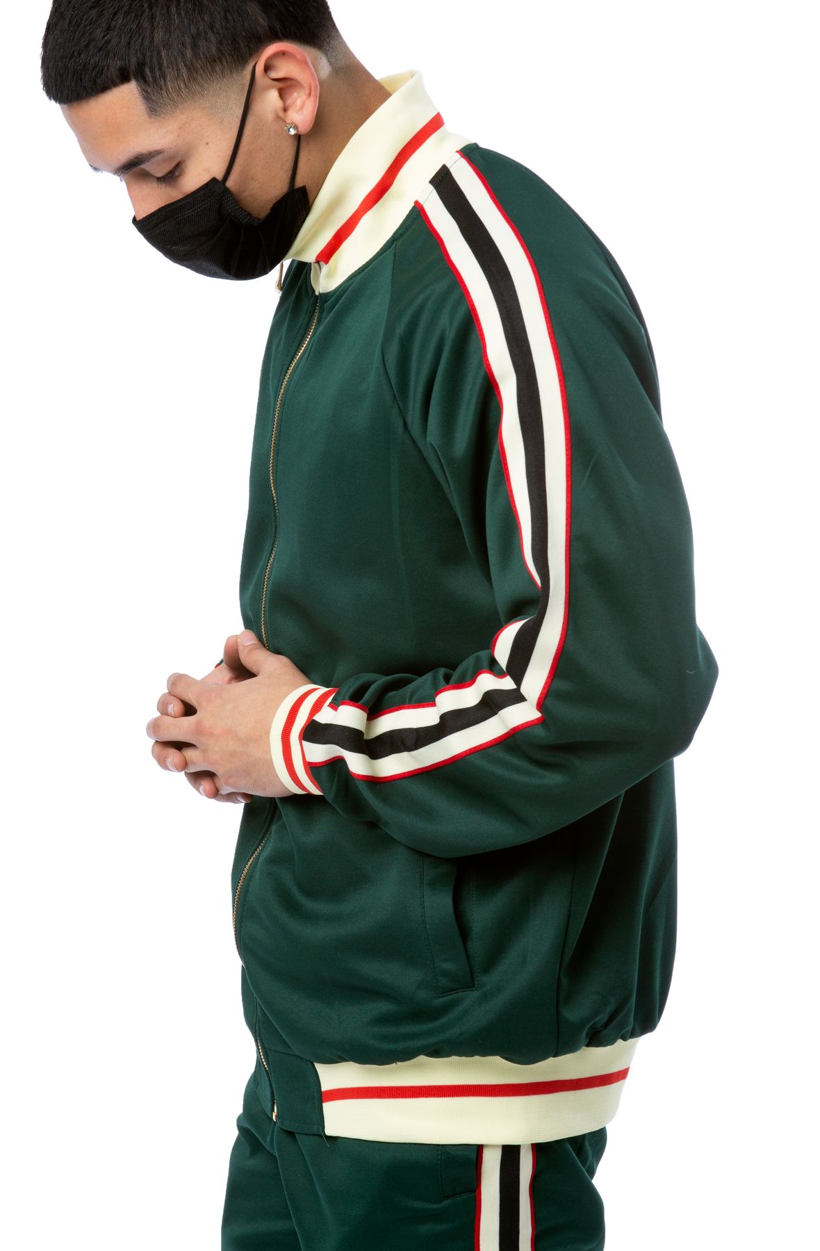 VICTORIOUS LOS ANGELES Vice City Striped Track Jacket ST575J-GRN - Shiekh