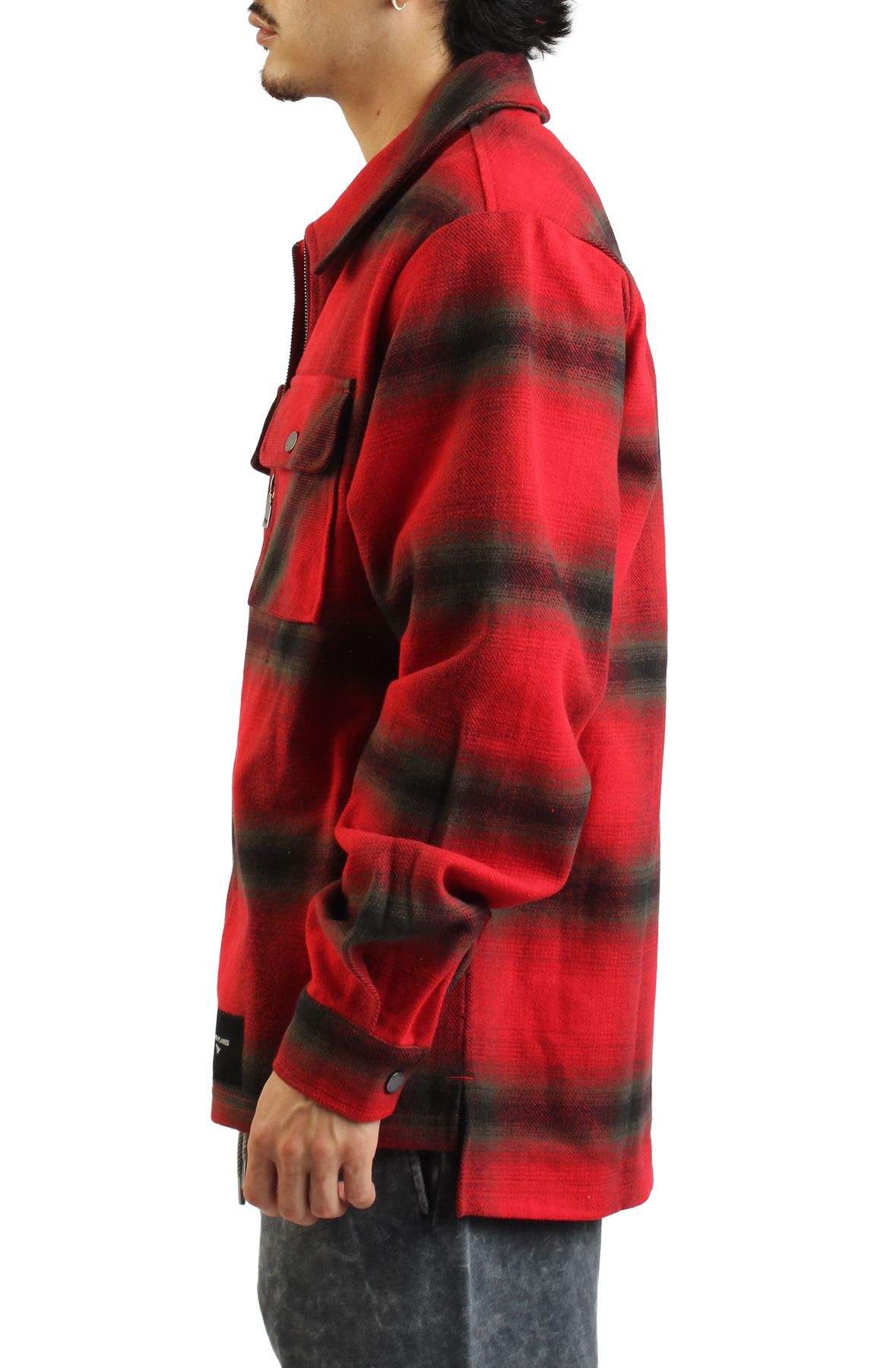 PAPER PLANES Shadow Plaid Zip Flannel Shirt 300466-RDPLD - Shiekh