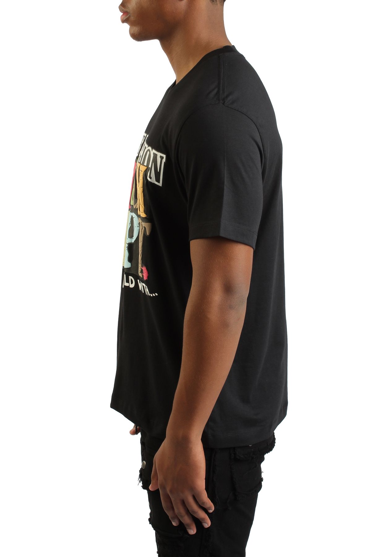 TRUE RELIGION Destroy and Rebuild Puff Print T-Shirt 109815-1001 - Shiekh