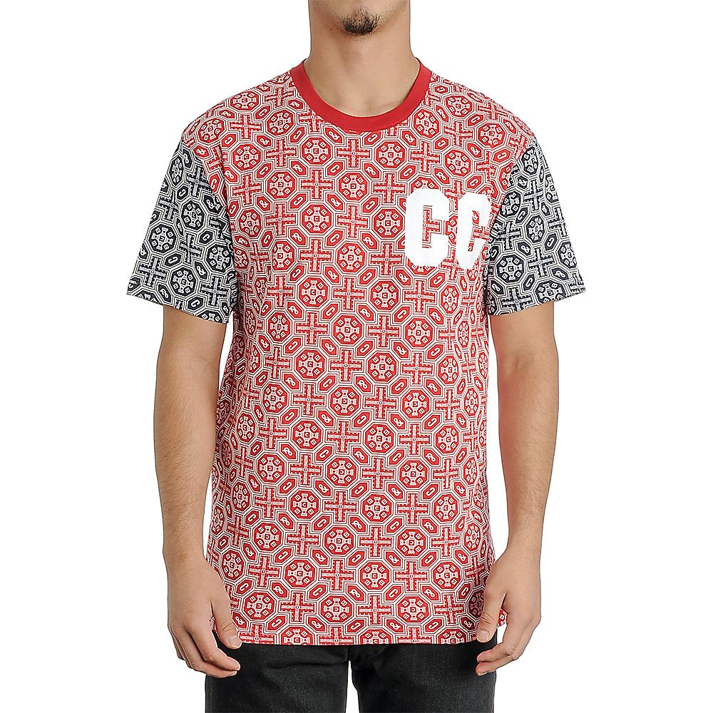 CROOKS & CASTLES Venetian Knit Crew T-shirt I1560703/RED - Shiekh