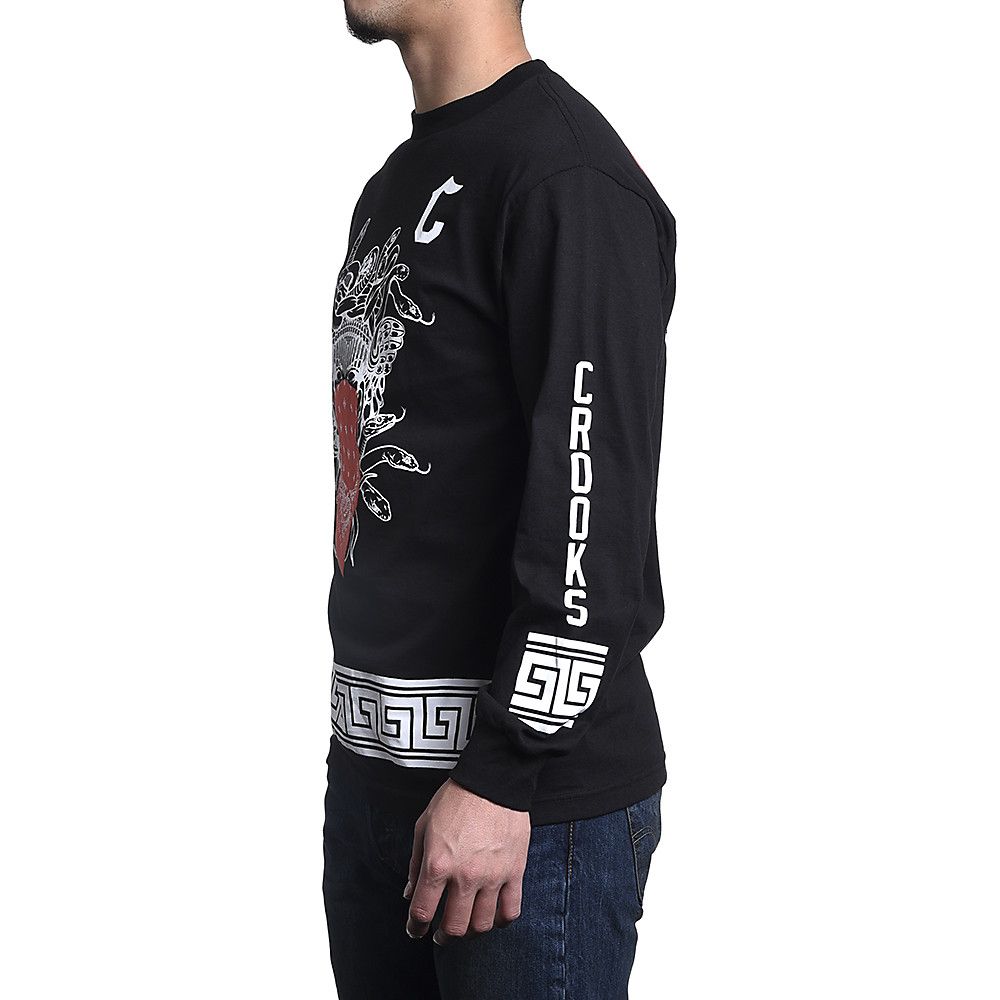 CROOKS & CASTLES Men's Long Sleeve Shirt Crooks Standard C1580105/BLK ...