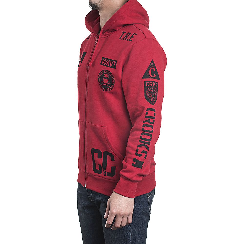 CROOKS & CASTLES Men's Zipped Hooded Sweater Crooks Patchwork I1580140 ...