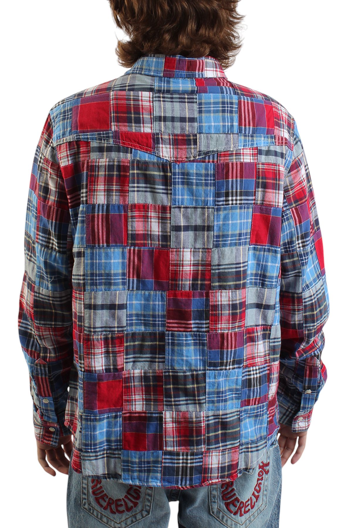TRUE RELIGION Flannel Shirt With Plaid Patches 109041 - Shiekh
