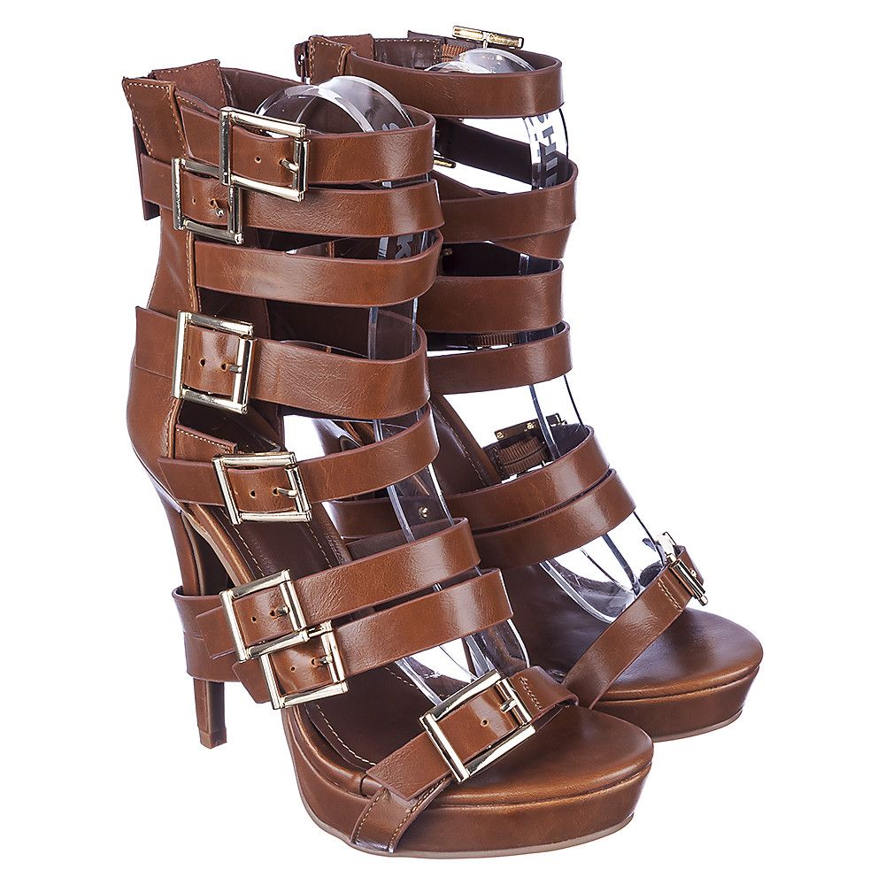 POSH Women's Stay Close Strappy High Heel STAY CLOSE/COGNAC - Shiekh
