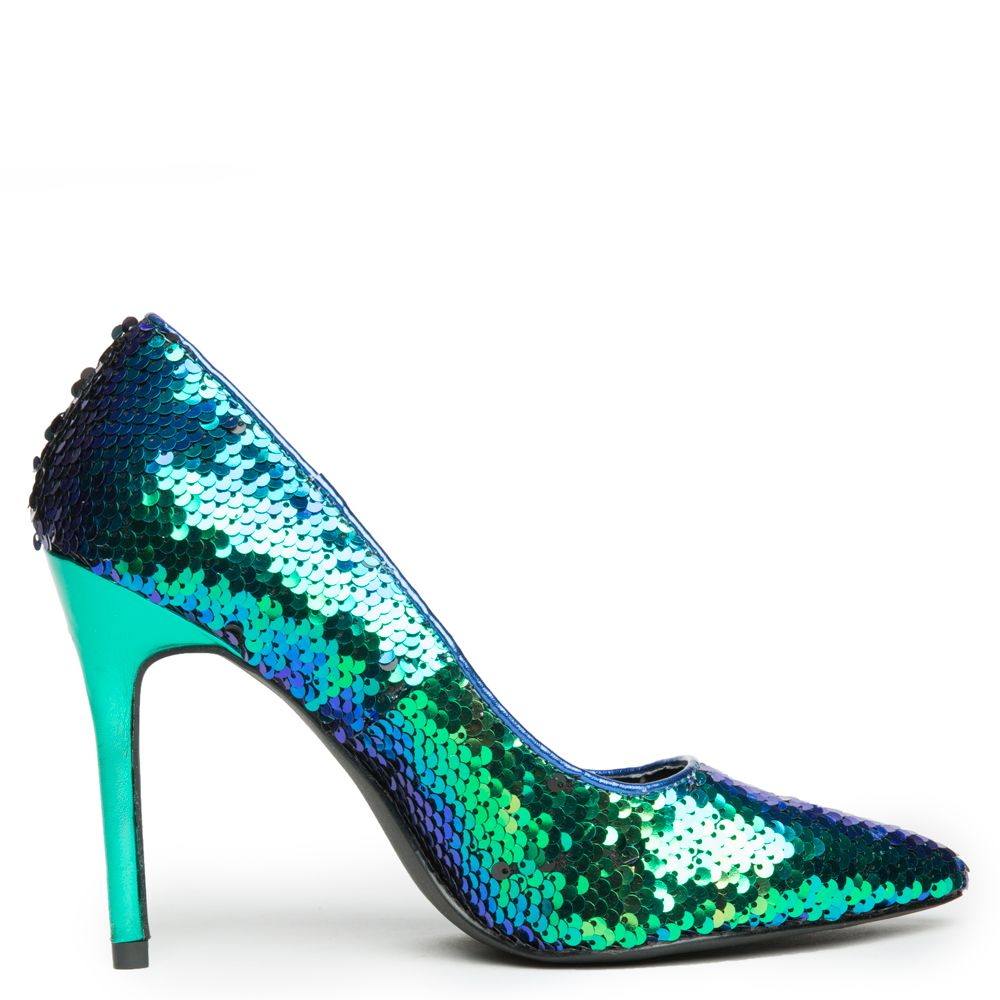 CAPE ROBBIN Kitana-45 Women's Sequence High Heel KITANA-45/MERMAID - Shiekh