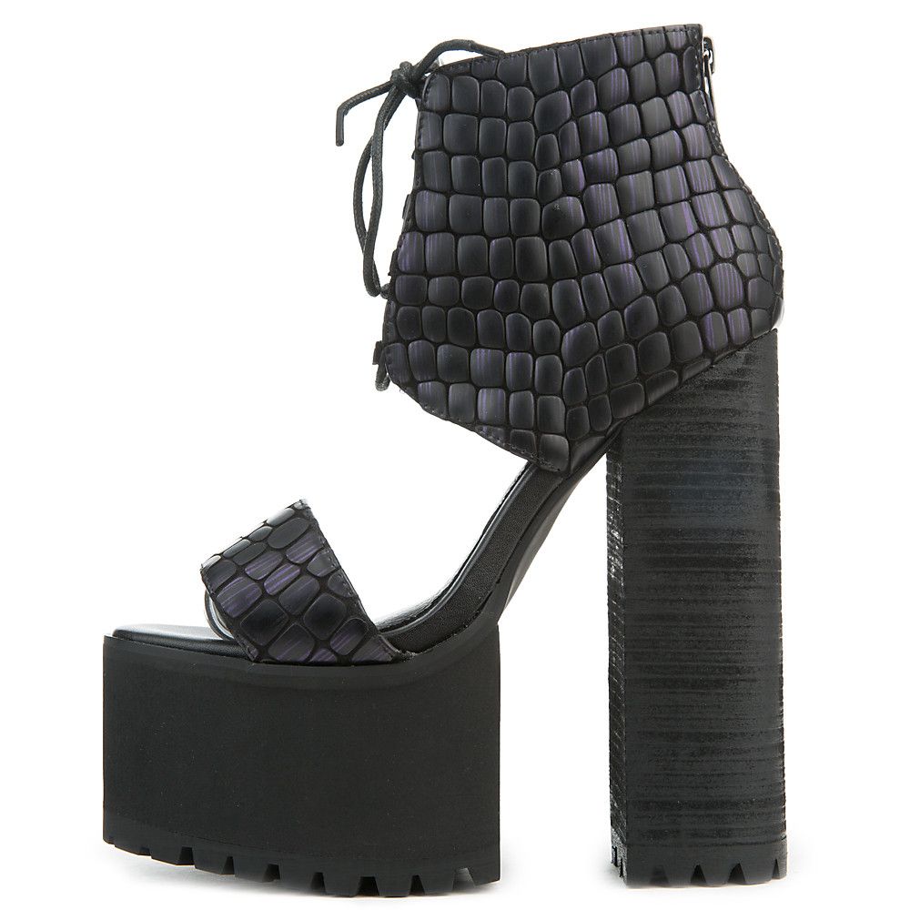 JC DOSSIER Venice Platform High Heels VENICE/BLACK - Shiekh