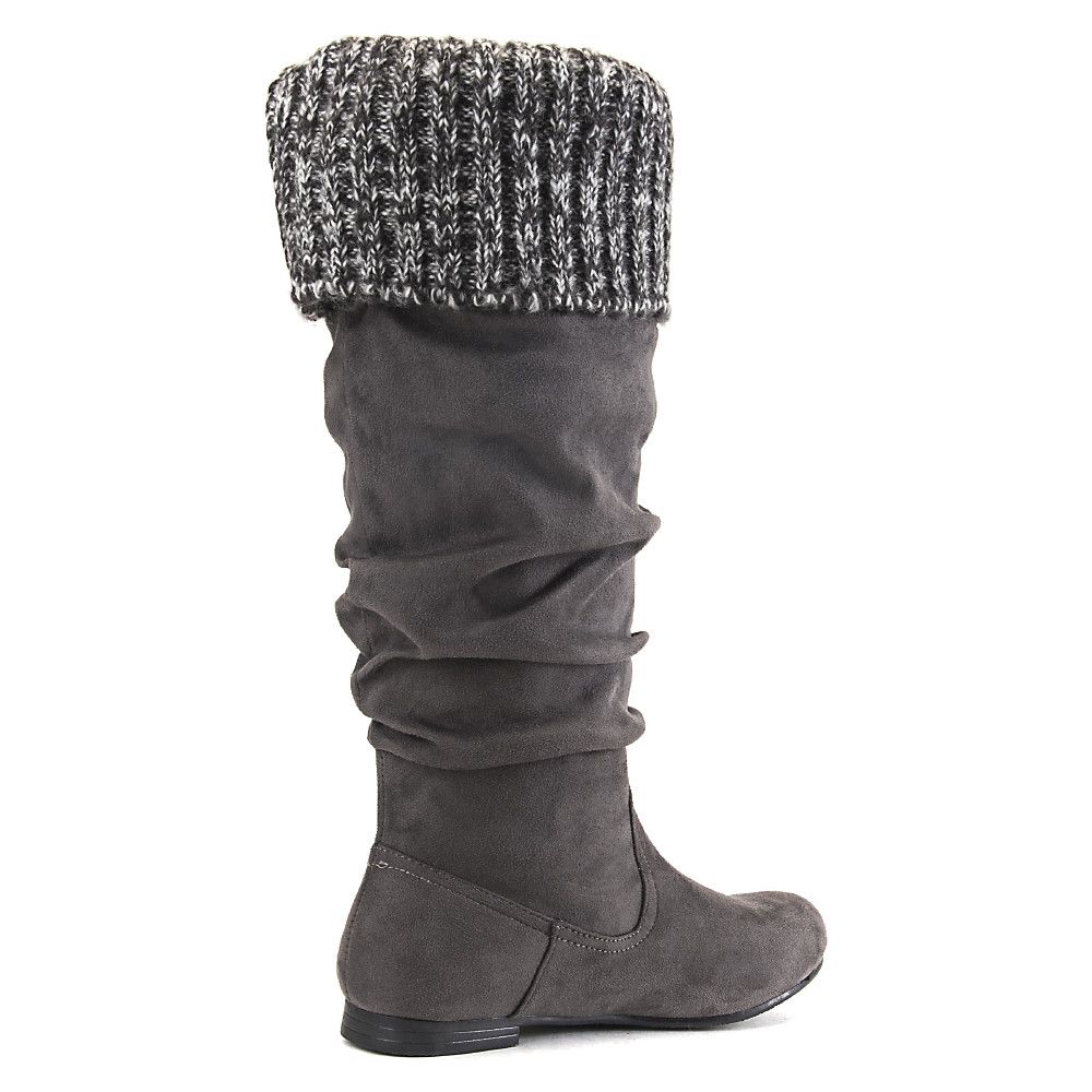 SHIEKH Women's Starcy-70B Knitted Boot STARCY-70B/DARK GREY - Shiekh