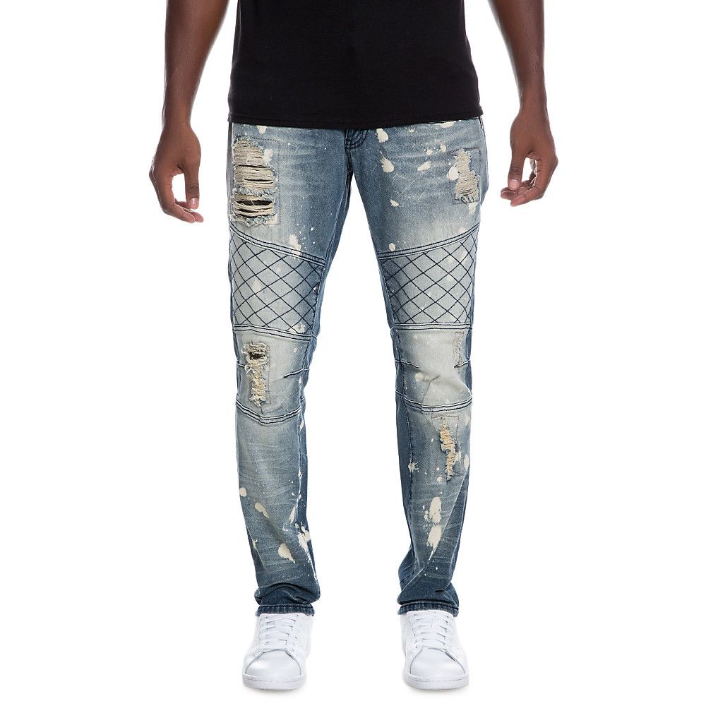 REASON Men's Cross Stitch Drip Denim Jean F8-382 - Shiekh