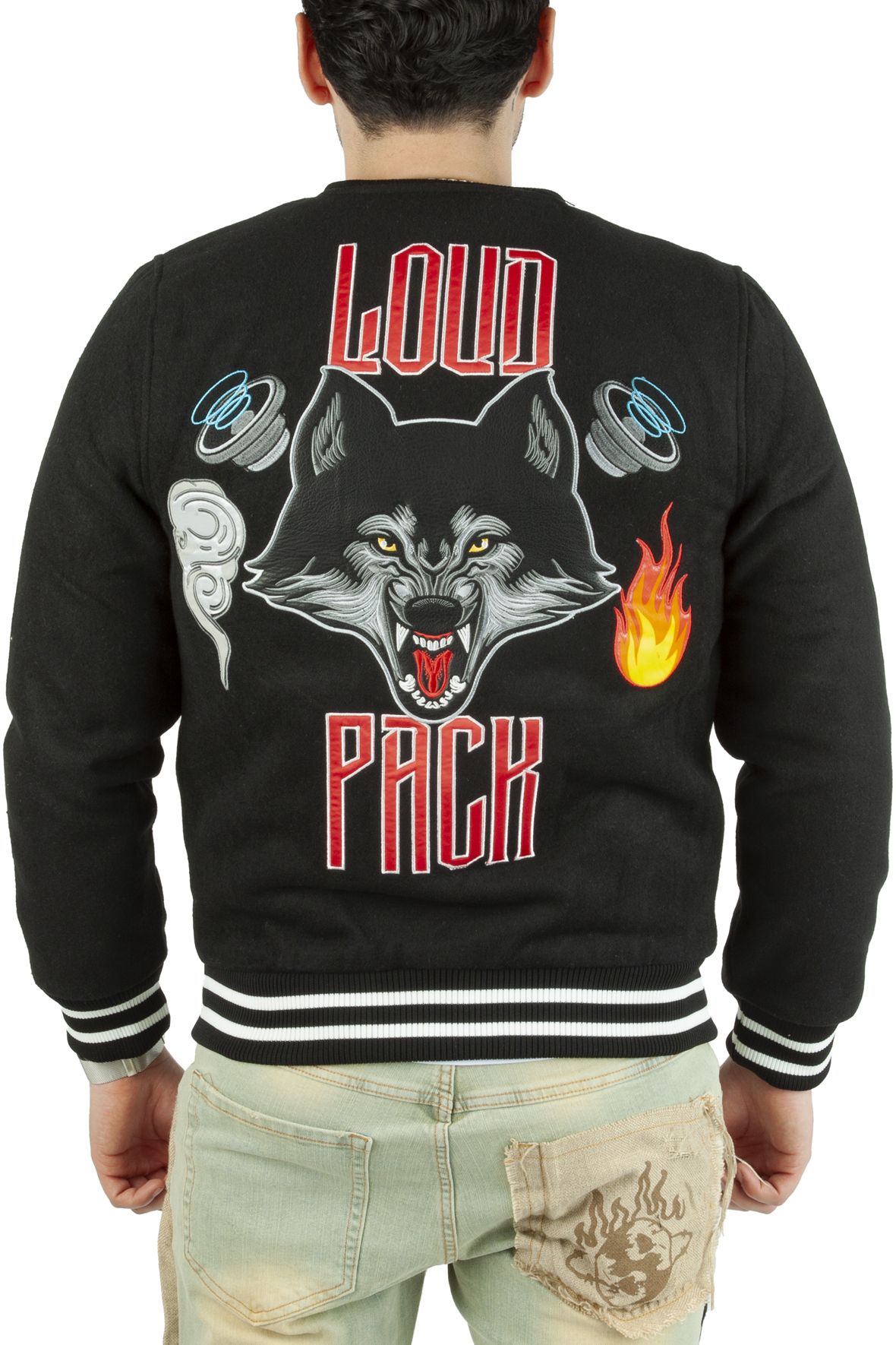 REBEL MINDS Loud Pack Varsity Jacket 922-512BLK - Shiekh