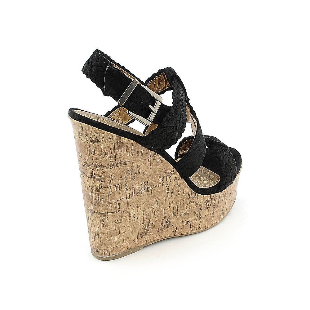 FORTUNE DYNAMICS Women's Sotto-S Wedge Sandal FD SOTTO-S/BLK - Shiekh