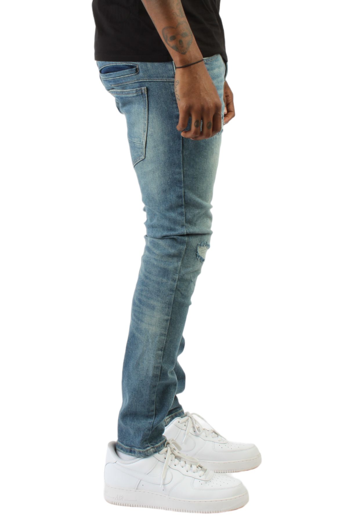 KLOUD 9 Lakini Distressed Jeans P22902-MIDBLU - Shiekh KLOUD 9 Lakini Distressed Jeans P22902-MIDBLU - Shiekh