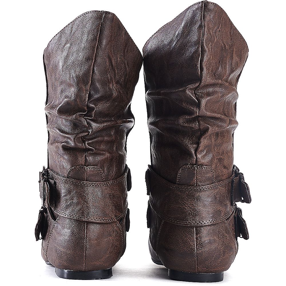 SHIEKH Women's Pocket Boot Vickie-16 VICKIE-16/BROWN POCKET - Shiekh