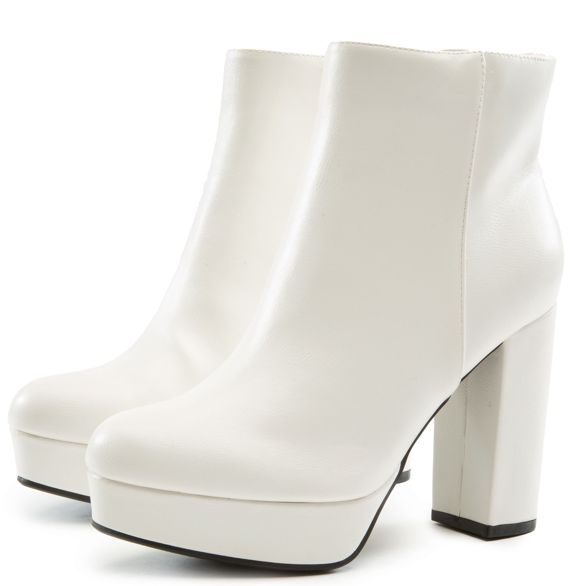 BAMBOO Sorbet-06 Platform Heel Bootie JPM SORBET-06-WHTCRP - Shiekh