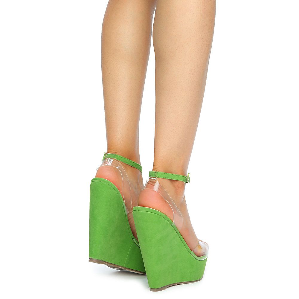 CHASE & CHLOE Alexandra-1 Wedges ALEXANDRA-1/GREEN - Shiekh