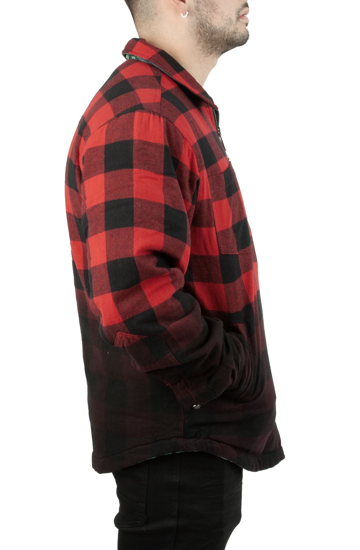TANGO HOTEL ABSTRK Reversible Flannel Shirt Jacket THB2191KT-RED - Shiekh