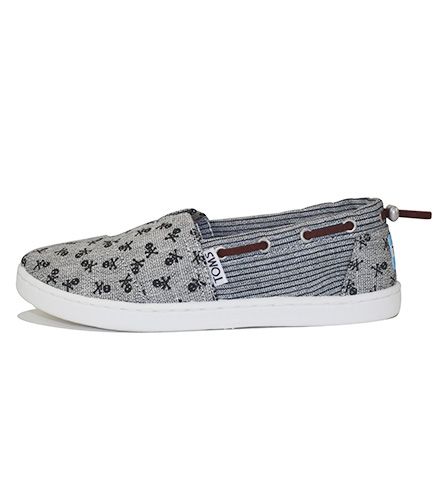 TOMS Toms for Kids: Bimini Gray Chambray Skulls 10006591 - Shiekh