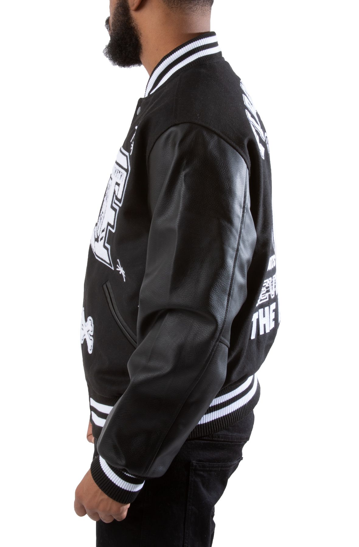 FIRST ROW Bulldog Varsity Jacket FRJ0001-BLK - Shiekh
