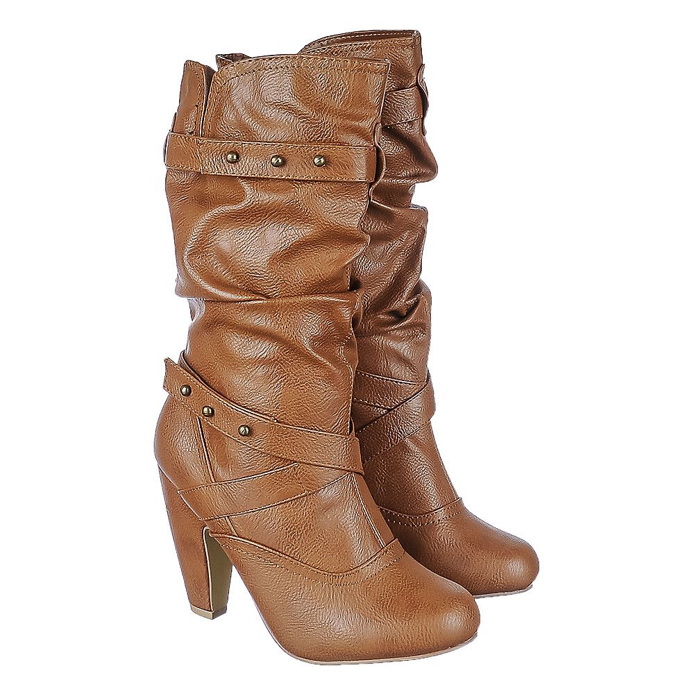 BAMBOO Low Heel Boot Mozza-06 JPM MOZZA-06/CHNPPU - Shiekh