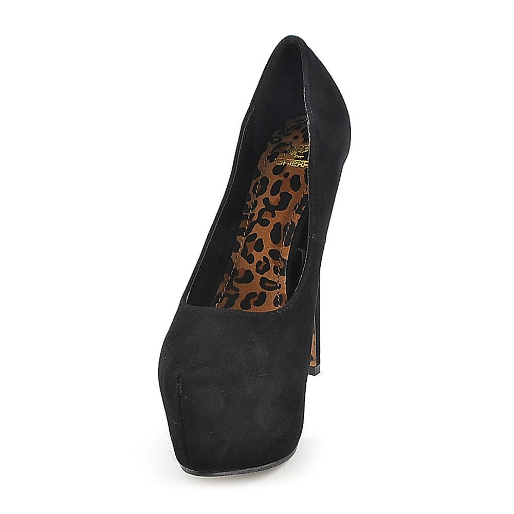 POSH 099 Velvet Platform Pump 099/BLACK - Shiekh