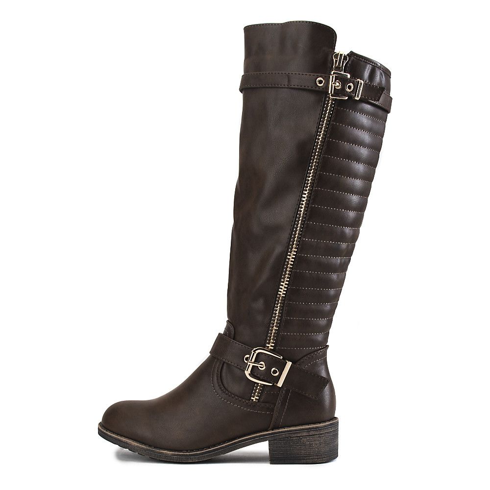 J & L FOOTWEAR Women's Knee-High Pocket Boot Justina-02 S JUSTINA-02 S ...