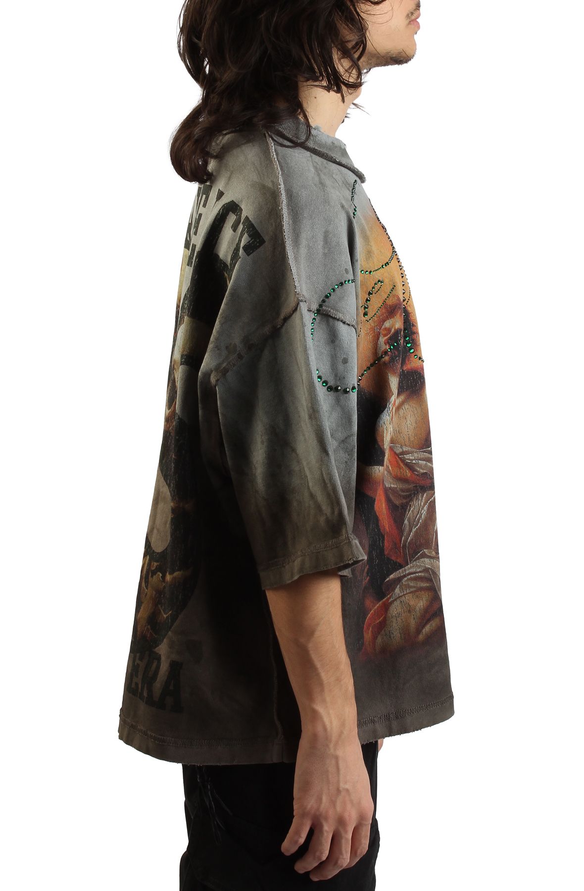 RARE PEACE Save Our Souls Oversized Rhinestone Cropped T-Shirt RT5063 ...