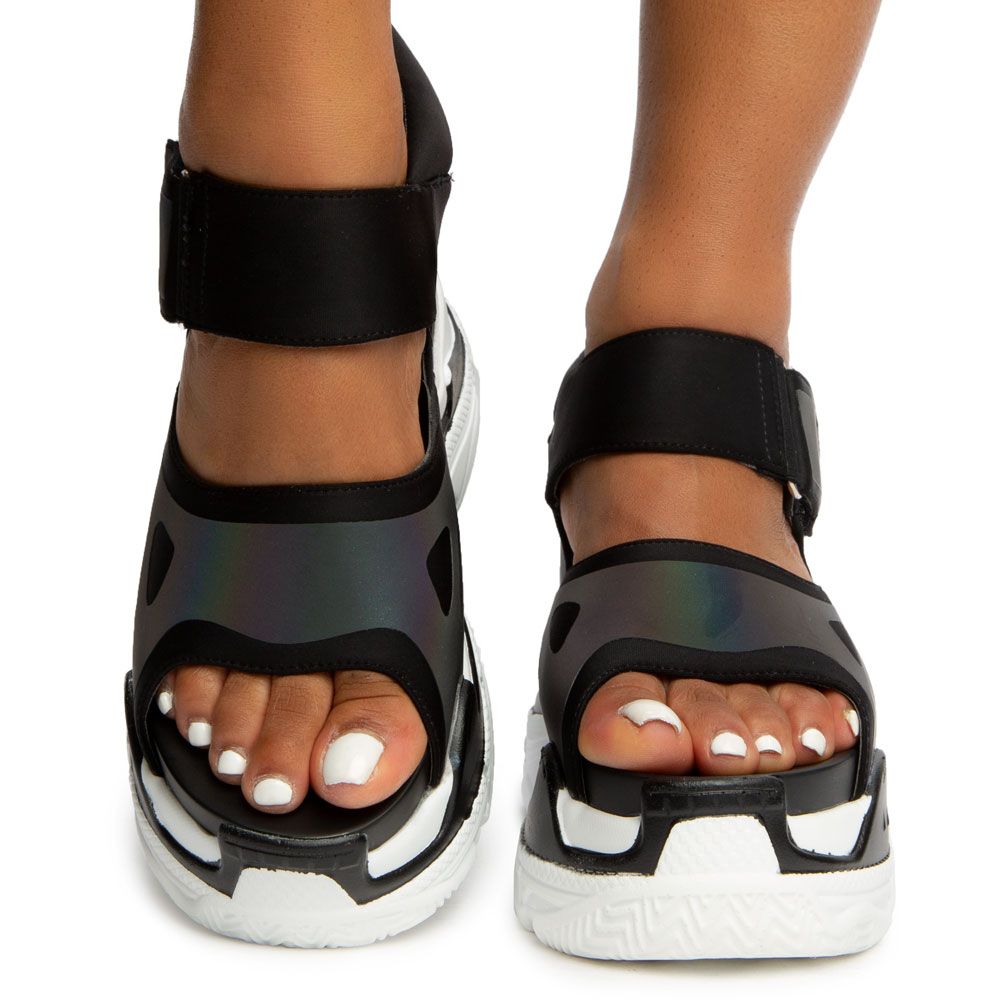 ANTHONY WANG Blueberry-02 Platform Sandals BLUEBERRY-02-BLK - Shiekh