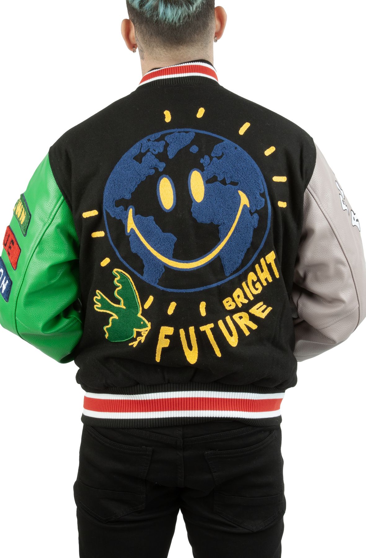 FIRST ROW Multi Colorblock Jacket FRJ0025-BLK-MULTI - Shiekh