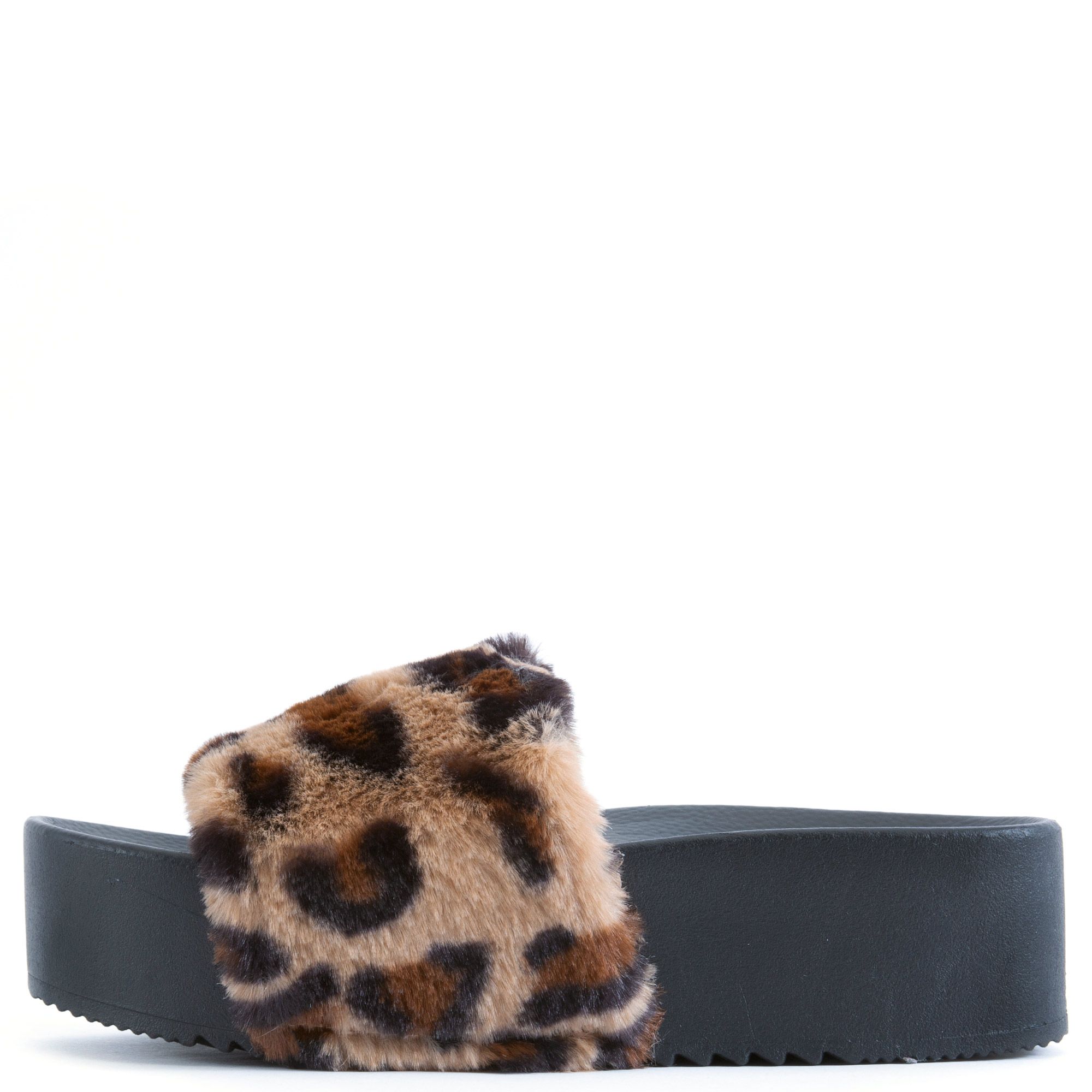 LILIANA Issy-2 Furry Platform Slides ISSY-2-LEOP - Shiekh
