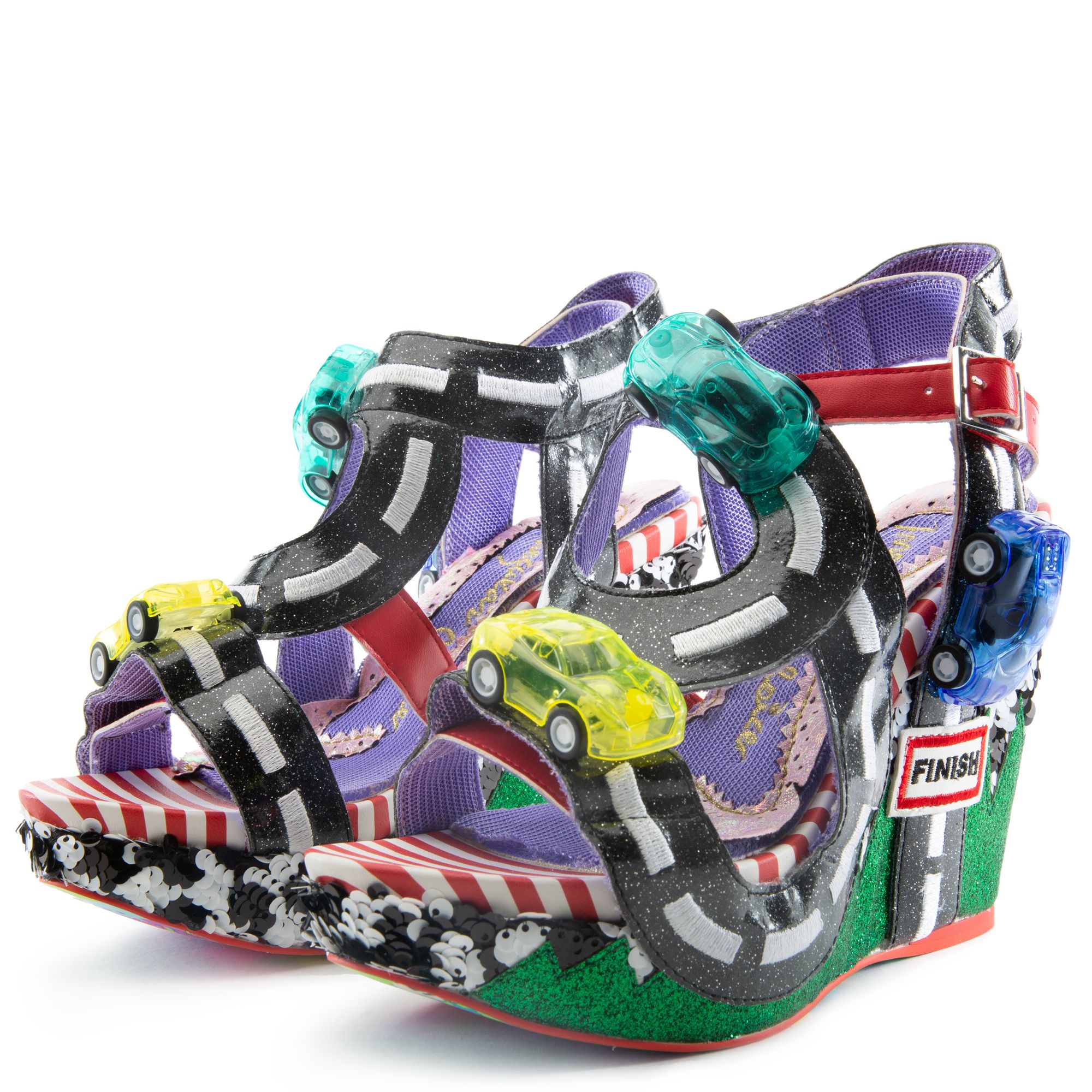 IRREGULAR CHOICE Spaghetti Junction Wedges 4368-15B-BLK - Shiekh