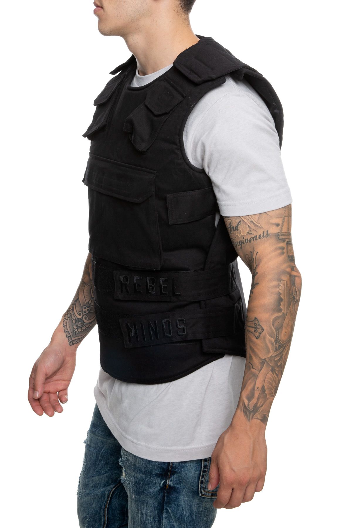 REBEL MINDS Riot Tactical Twill Vest 192-532BLK - Shiekh